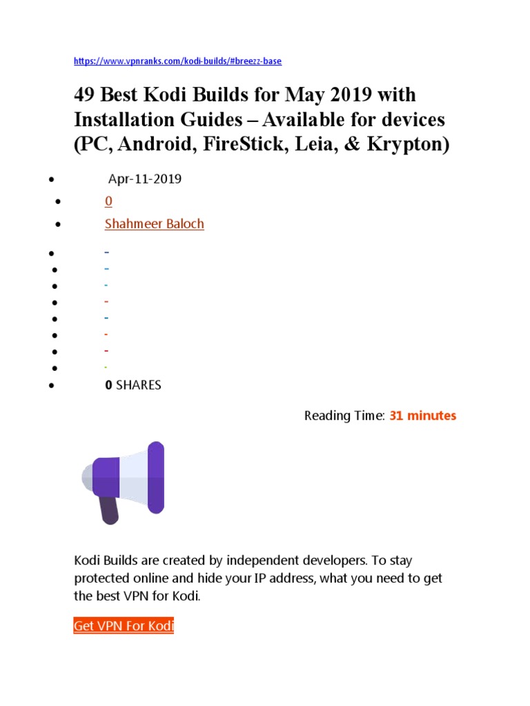 49 Best Kodi Builds For May 2019 With Installation Guides - Available ...