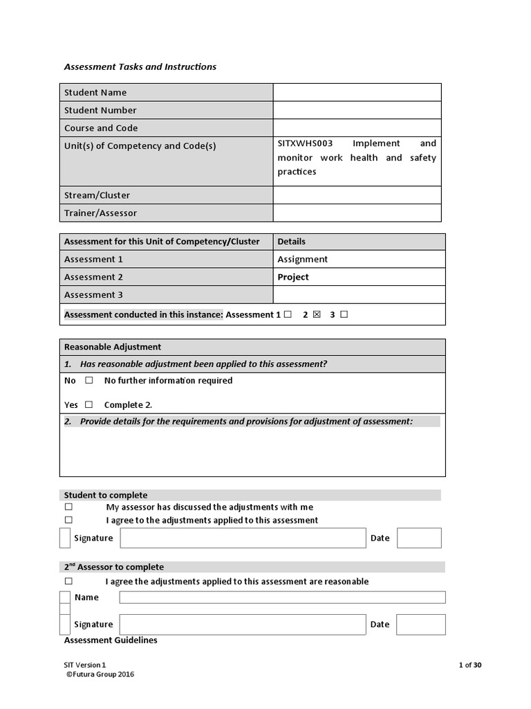 SITXWHS003 Assessment 2 Project Answers | Download Free PDF | Risk ...