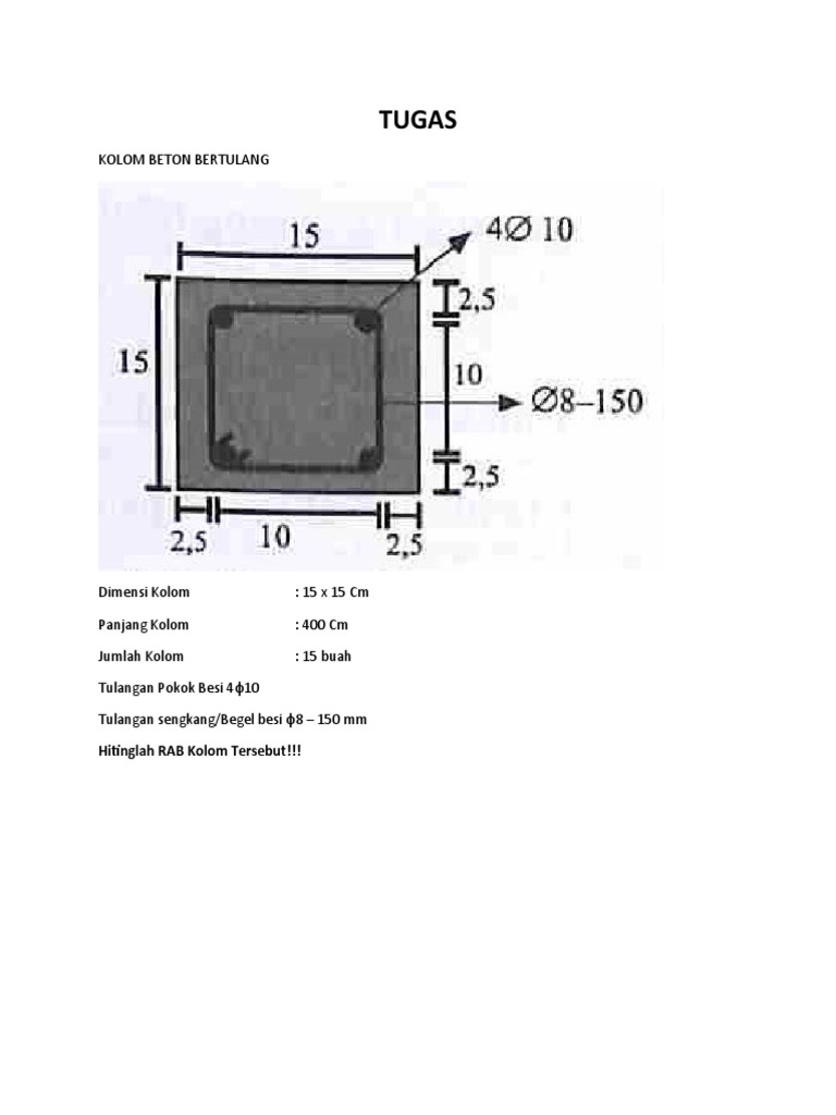 Tugas Rab Kolom Beton Bertulang | PDF