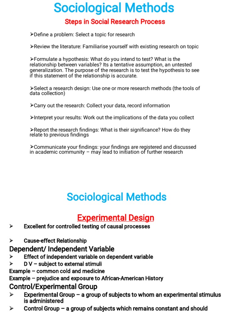Sociological Methods | PDF | Sampling (Statistics) | Experiment
