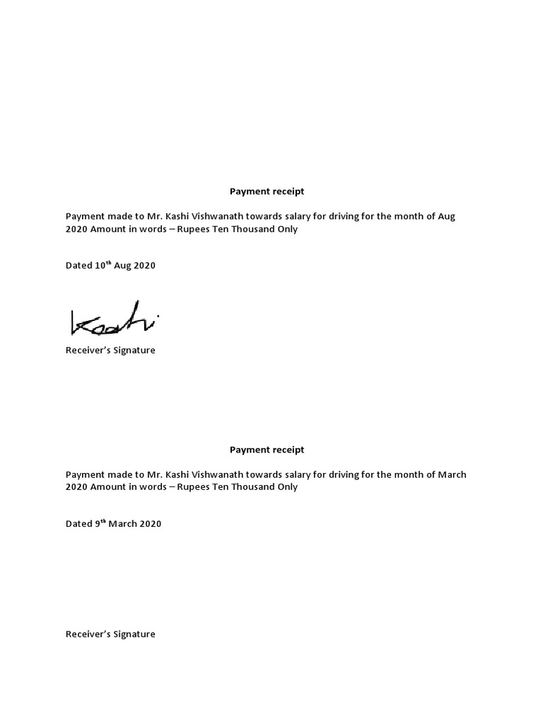 Driver Payment Receipt | PDF