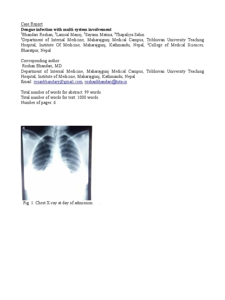 Dengue Final Case Report Ready - Odt | PDF | Medical Specialties ...