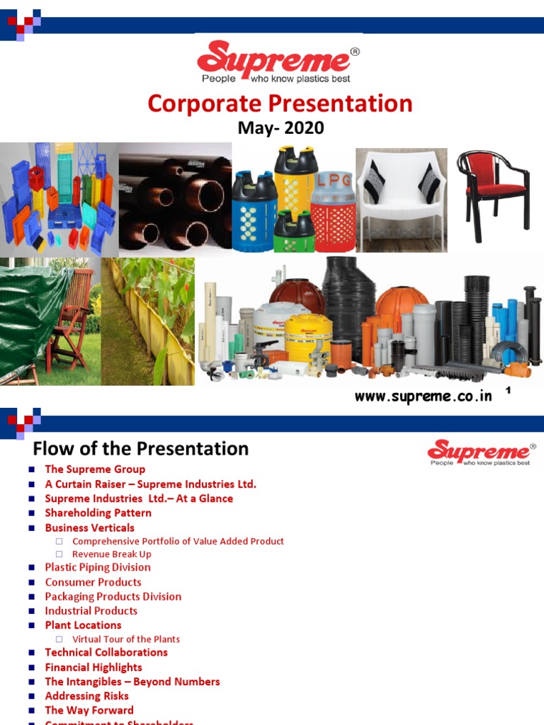 A Comprehensive Overview: Supreme Industries Ltd.'s Corporate Presentation Highlights its Vision ...