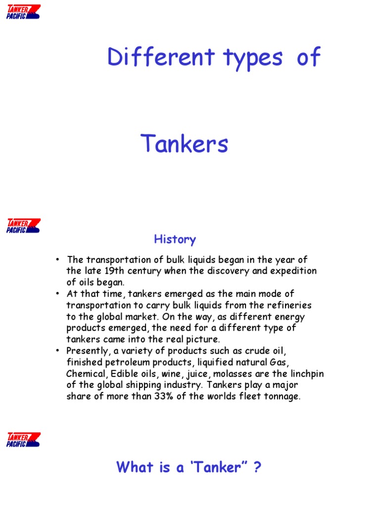 Tanker Types & Uses Explained | PDF | Oil Tanker | Liquefied Natural Gas