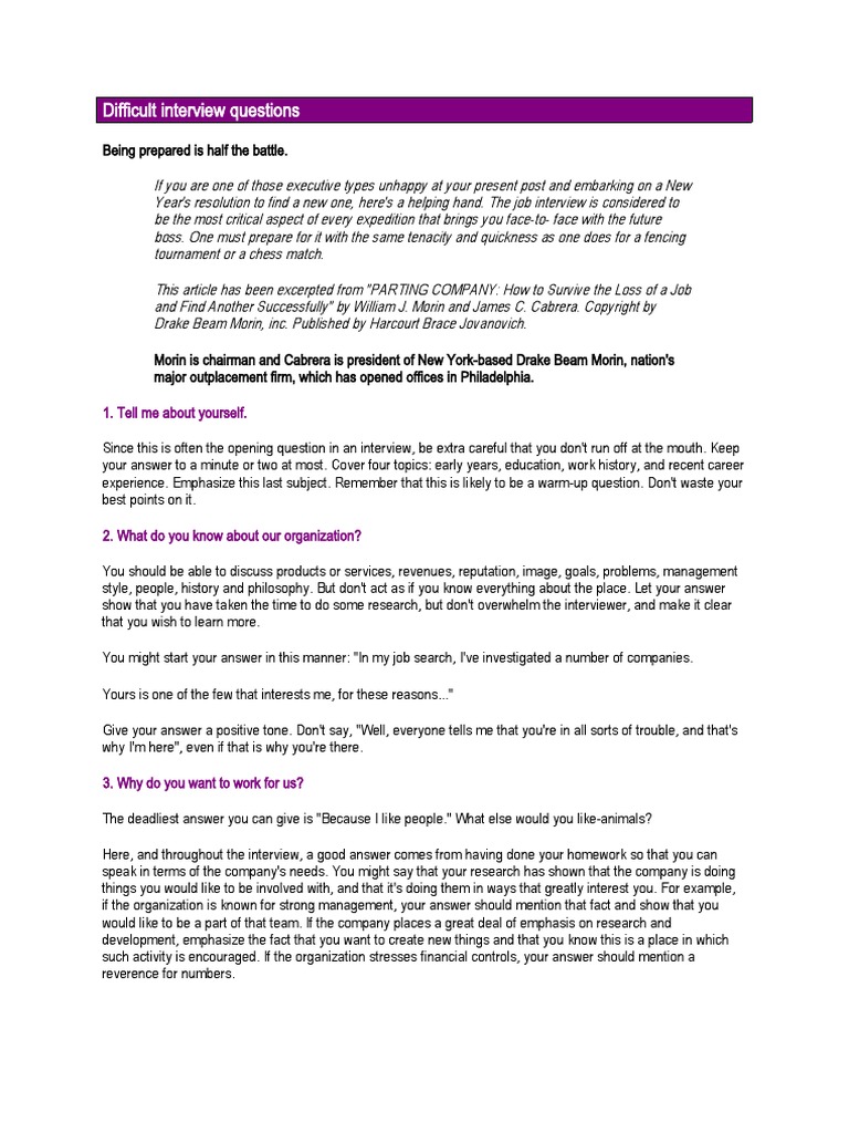 25 Most Common Interview Questions | PDF | Salary | Question