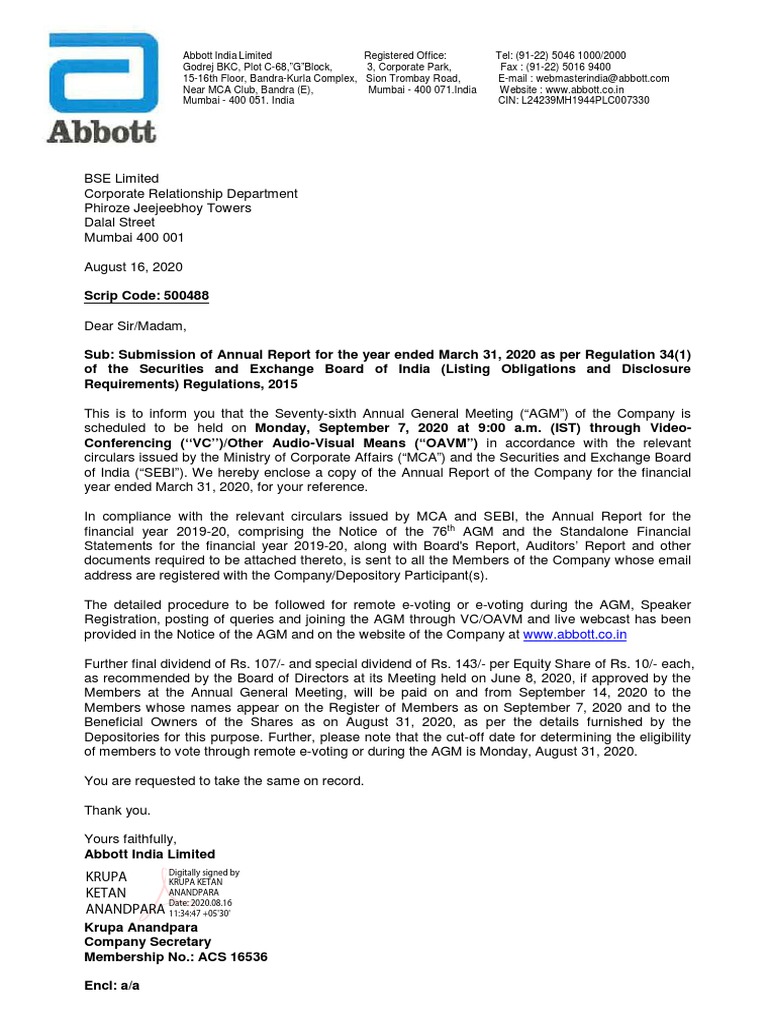 Abbott Annual Report | PDF | Sustainability | Capital (Economics)