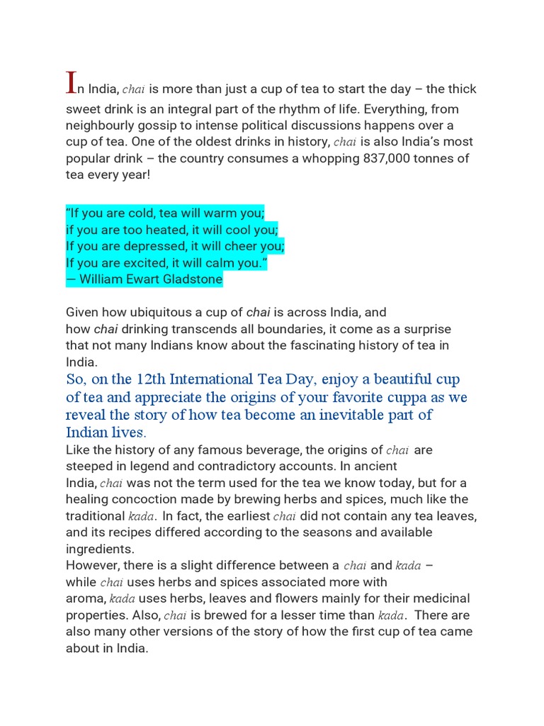 TEA - Script | PDF | Tea | Drink