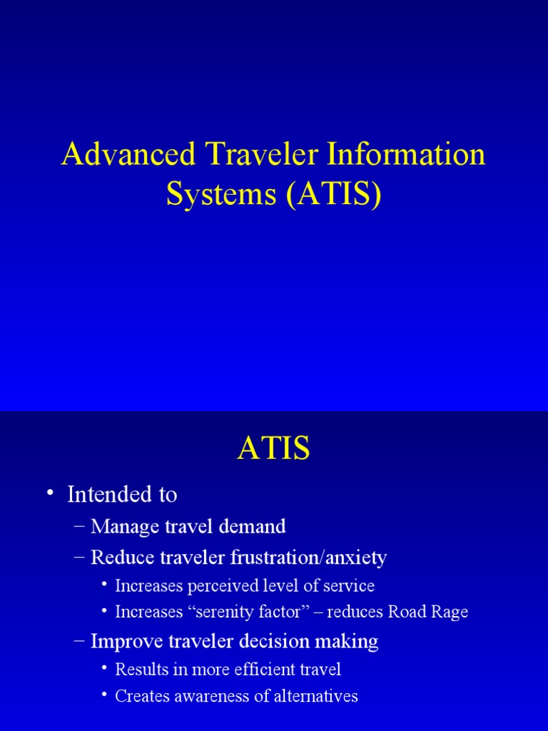 Advanced Traveler Information Systems (ATIS) | PDF | Traffic | Radio