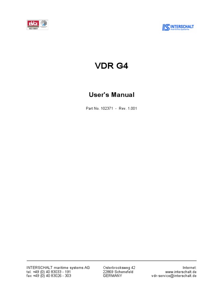 VDR G4 Manual Steinsohn PDF | PDF | Ip Address | Coaxial Cable