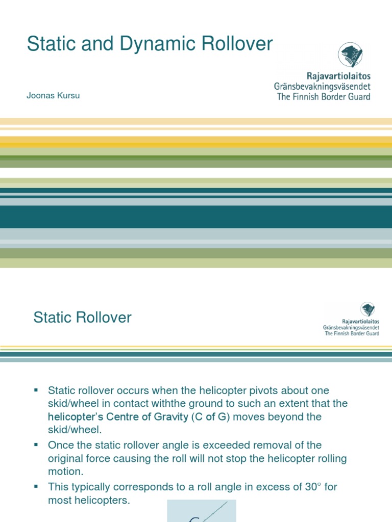 Static and Dynamic Rollover: Joonas Kursu | PDF | Aerospace | Aircraft