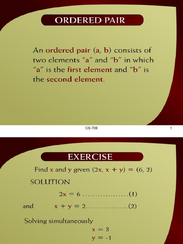 Ordered Pair - (11 - 2) | PDF
