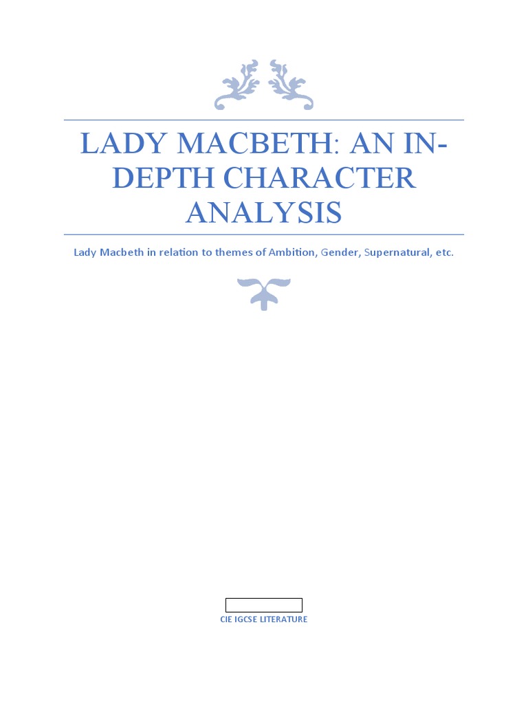 Lady Macbeth: An In-Depth Character Analysis | PDF | Macbeth | Adam And Eve