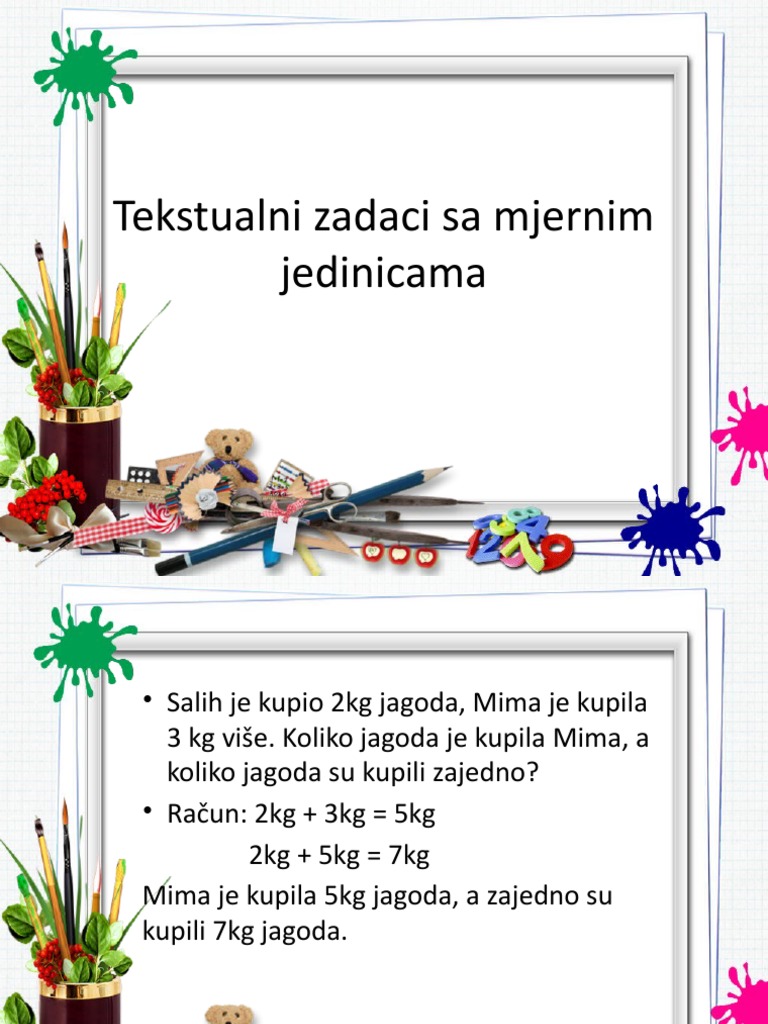 Tekstualni Zadaci Iz Matematike | PDF
