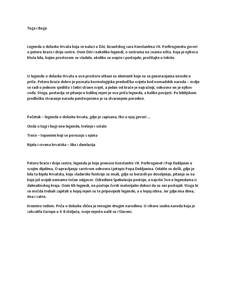 Tuga I Buga Legende | PDF