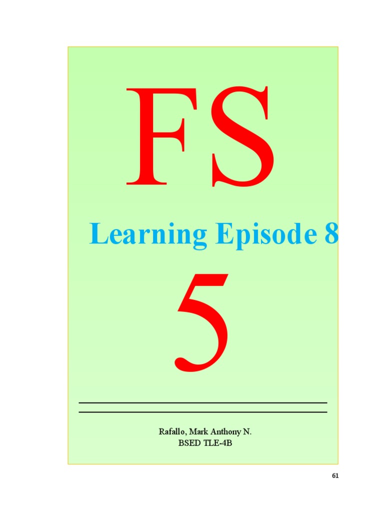 Fs 5 Episode 8 | PDF | Educational Assessment | Cognition