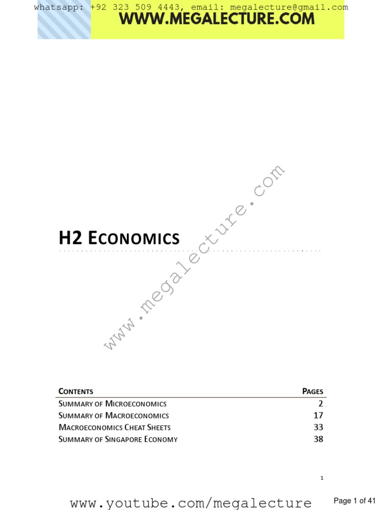 A Level Economics Notes | PDF | Demand | Price Elasticity Of Demand