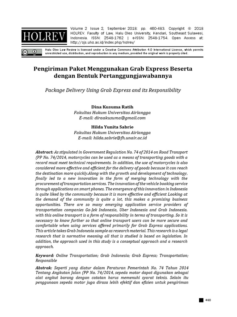 Pengiriman Paket Menggunakan Grab Expres 354574f4 PDF | PDF | Transport ...