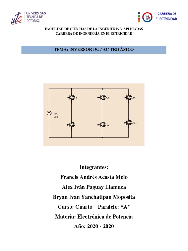 Inversor DC Ac Trifasico | PDF | Resistencia Eléctrica y Conductancia | Inversor de energia