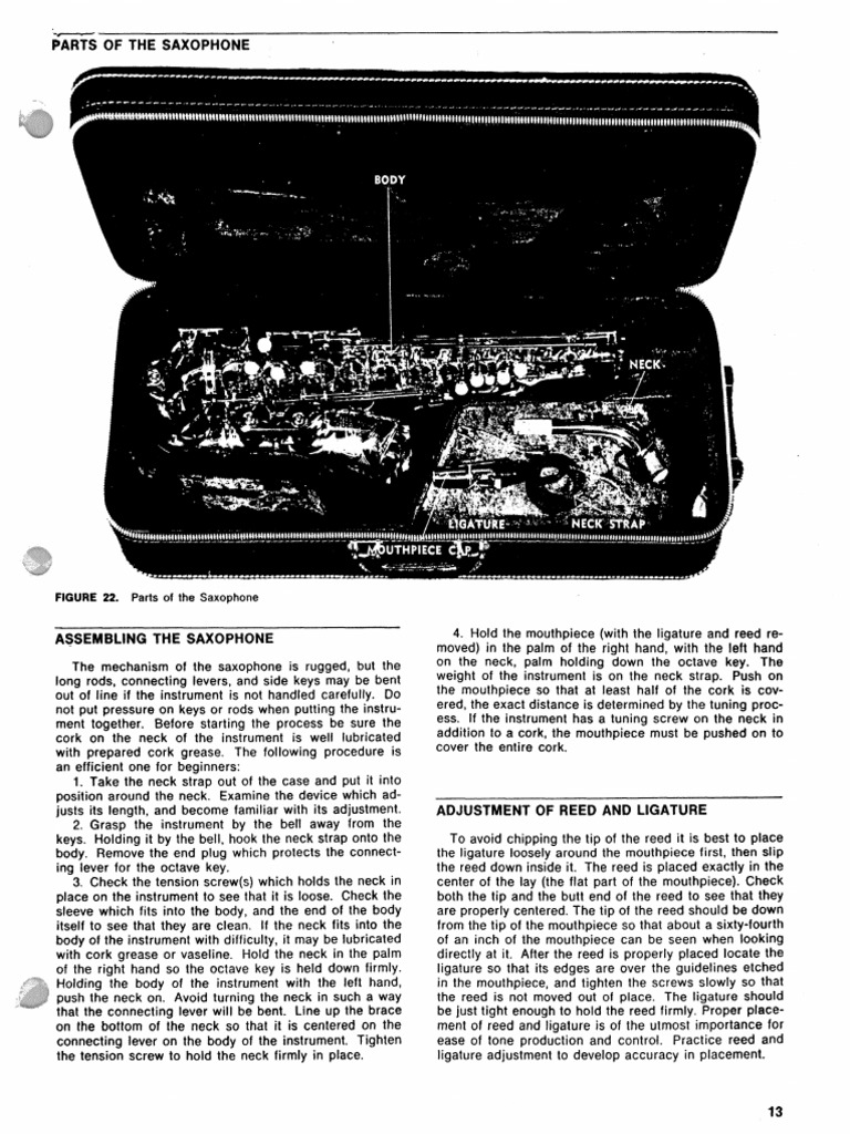 FIGURE 22. Parts of The Saxophone | PDF | Saxophone | Tenor Saxophone