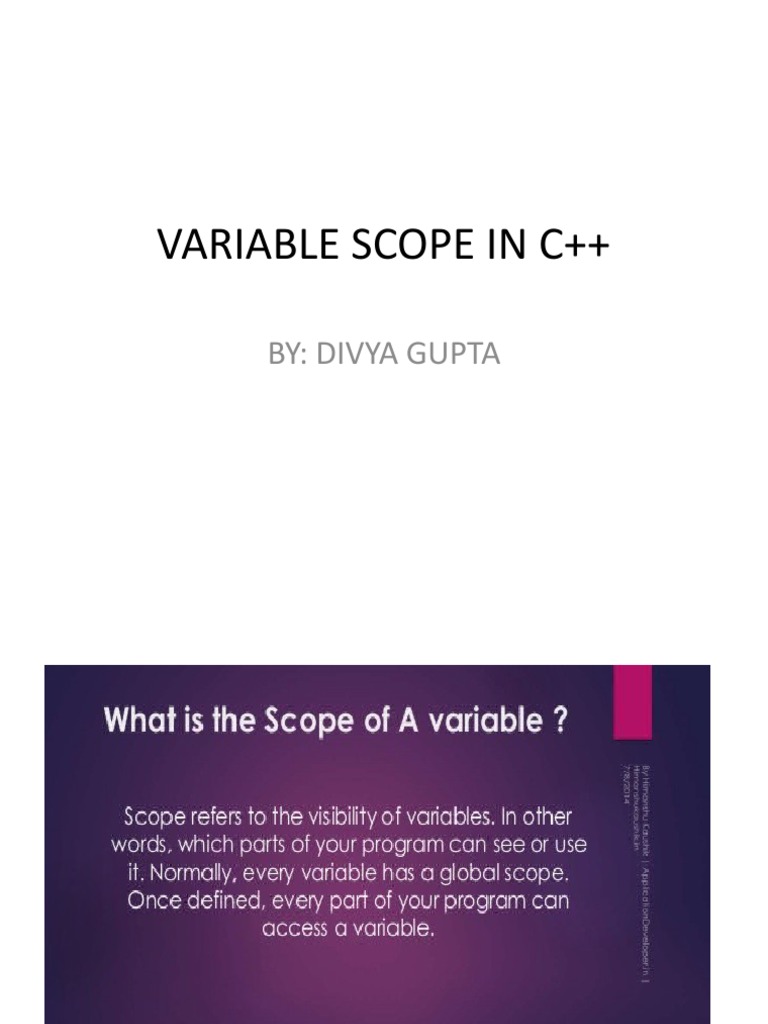 Variable Scope in C++ | PDF