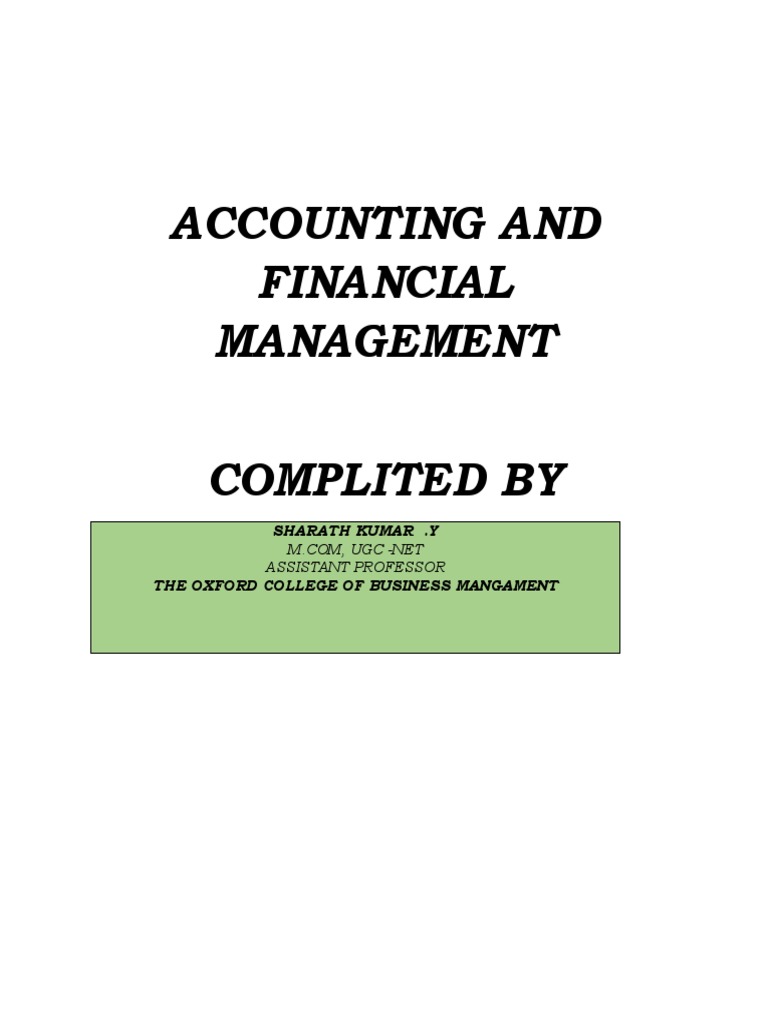 B.C.A Accounting 1st Chapter Notes | PDF | Bookkeeping | Debits And Credits