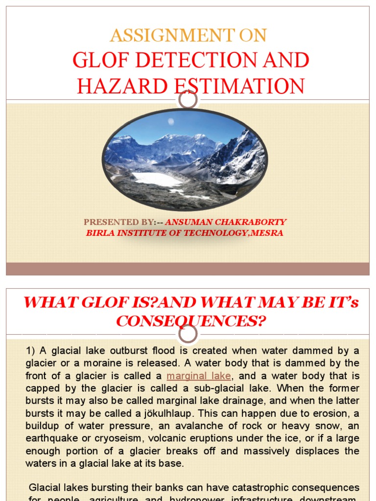 Glof Detection and Hazard Estimation: Assignment On | PDF | Glacier ...