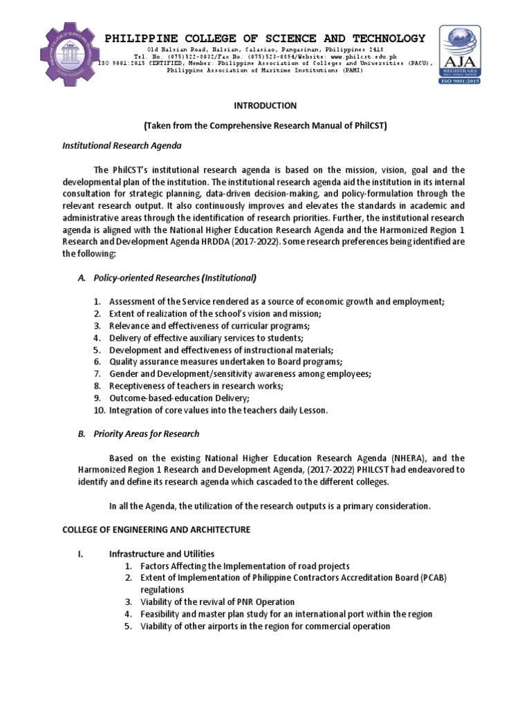 Philippine College of Science and Technology: (Taken From The ...