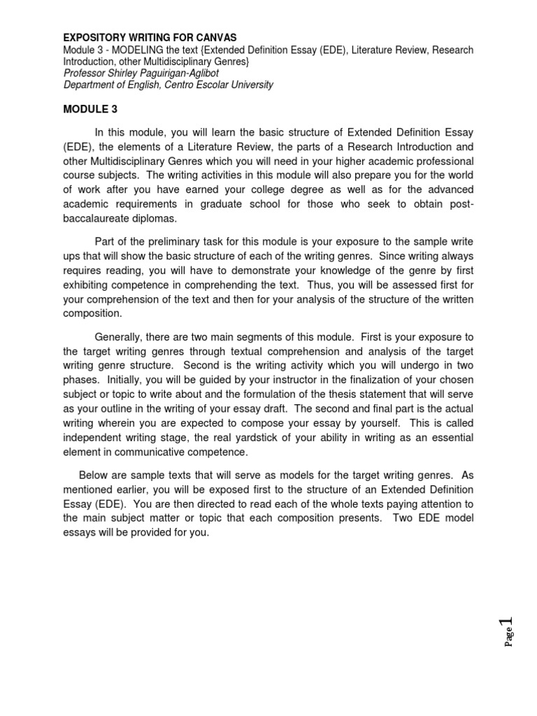Expository Writing Module Overview | PDF | Service Learning | Essays