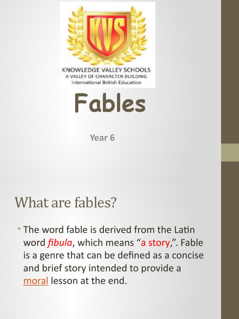 Year 6 Fables Lesson Structure Features | PDF
