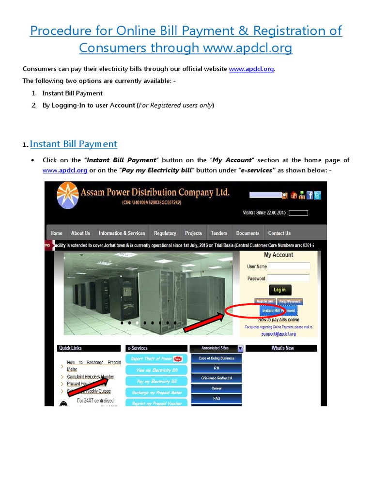 Procedure For Online Bill Payment & Registration of | PDF | Financial ...