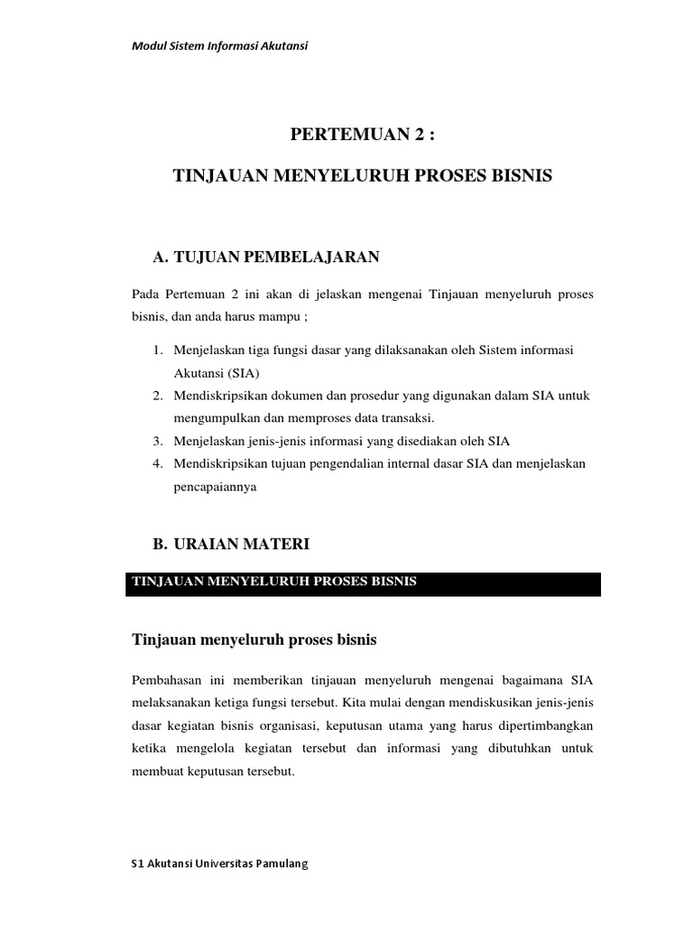 Pertemuan 2 - Tinjauan Menyeluruh Proses Bisnis PDF | PDF | Bisnis ...