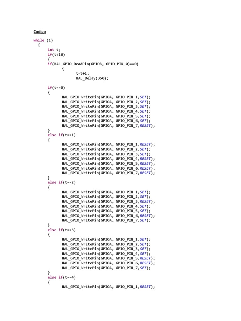 Codigo Display 7 Segmentos - STM32F103C8 | PDF | Informática y ...