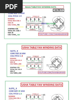 Table Fan Winding Diagram