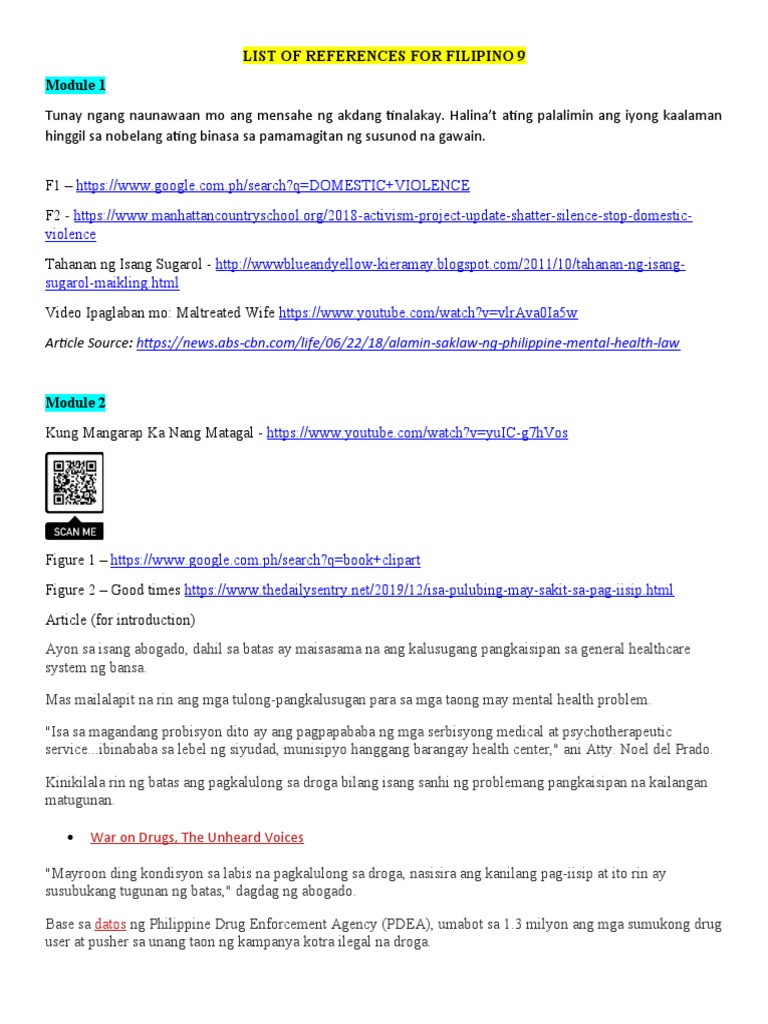 References For Filipino 9 | PDF