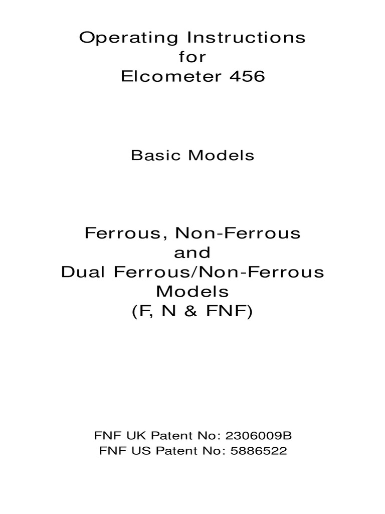 Downloads Elcometer 456 Basic PDF | PDF | Sheet Metal | Calibration