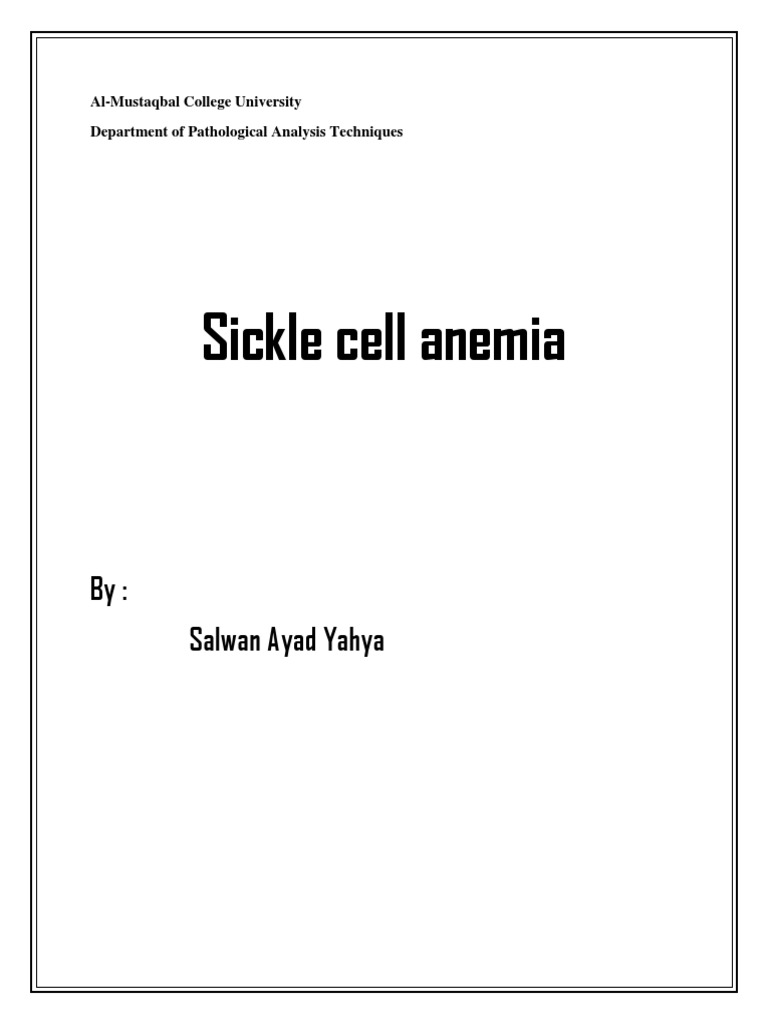 Sickle Cell Anemia | PDF | Hematology | Tissue (Biology)