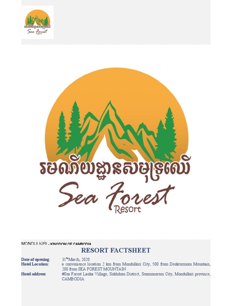 Factsheet-Sea Forest Resort | PDF | Lunch | Restaurants