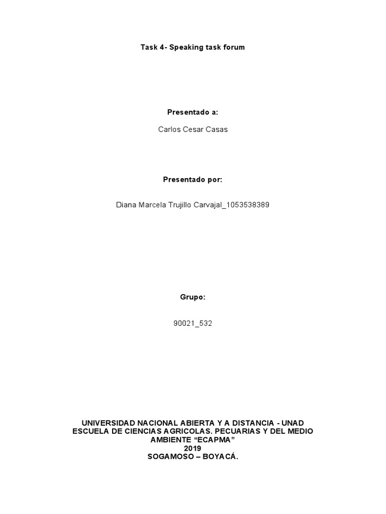 Task 4-Speaking Task Forum: Carlos Cesar Casas | PDF