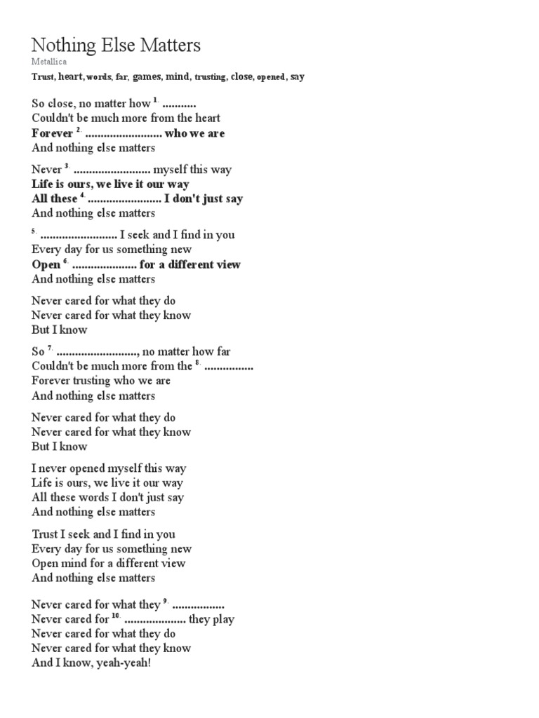 Nothing Else Matters | PDF