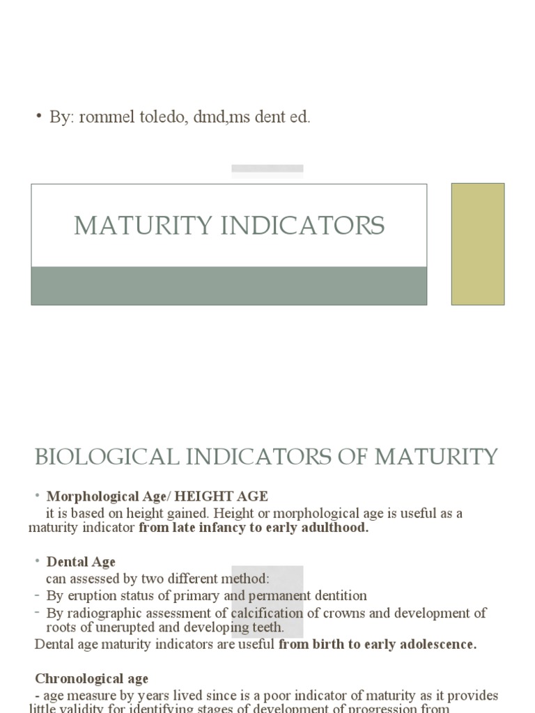 Maturity Indicators: - By: Rommel Toledo, DMD, Ms Dent Ed | PDF | Hand ...