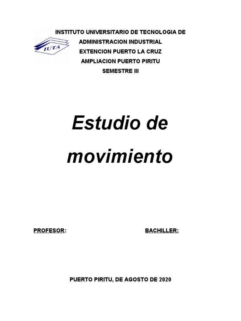 Estudio de Movimiento (Introduccion Al Estudio Del Trabajo) | PDF ...