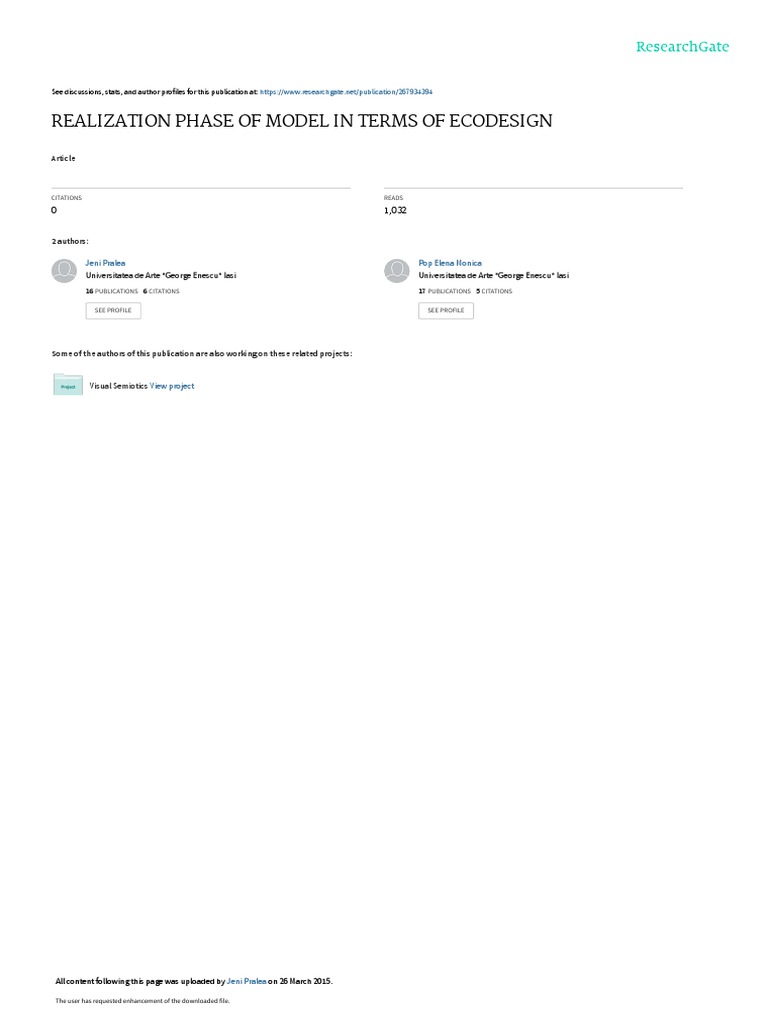 Realization Phase of Model in Terms of Ecodesign | PDF | Glasses | Water