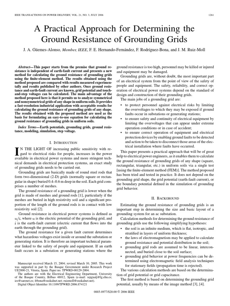 A Practical Approach For Determining The Grounding Grid PDF | PDF ...