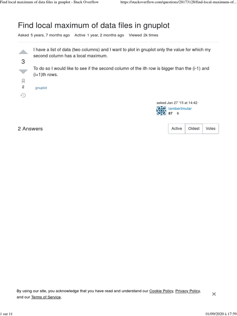 Find Local Maximum of Data Files in Gnuplot - Stack Overflow | PDF ...