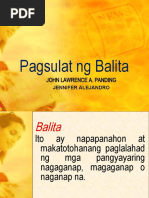 Paano Magsulat NG Balita | PDF