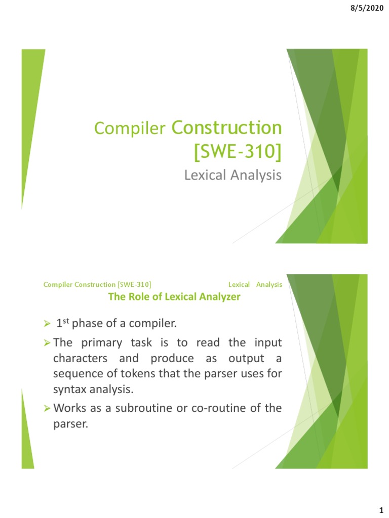 Lexical Analysis Pdf Parsing Regular Expression