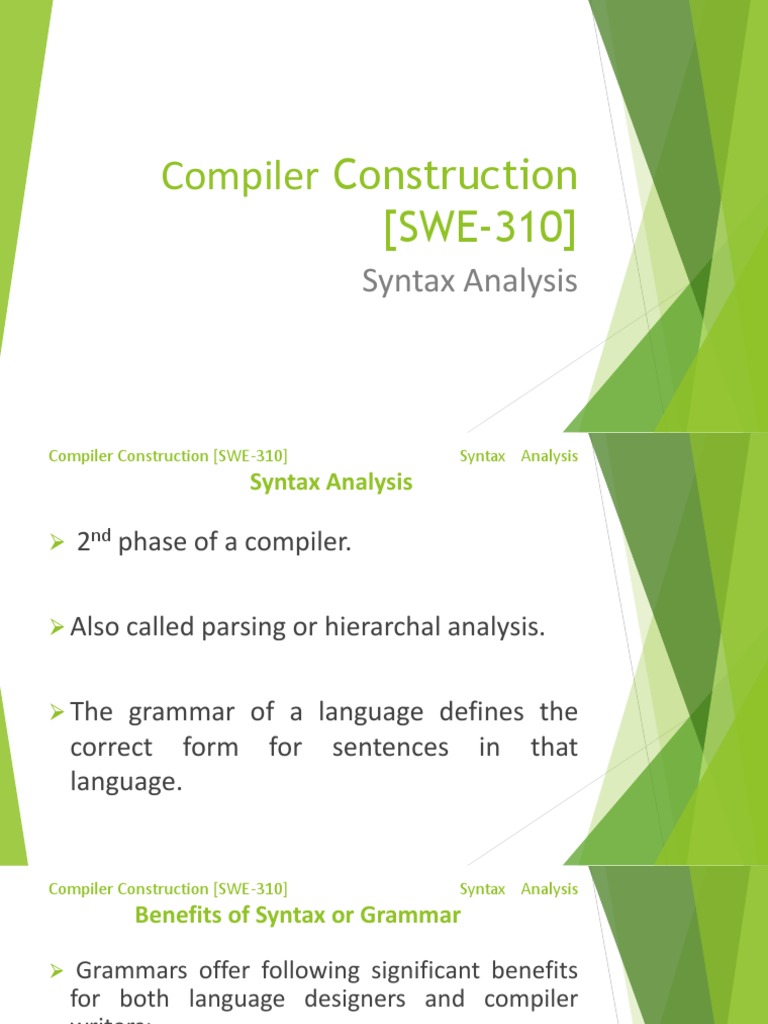 Syntax Analysis | PDF | Parsing | Syntax (Logic)