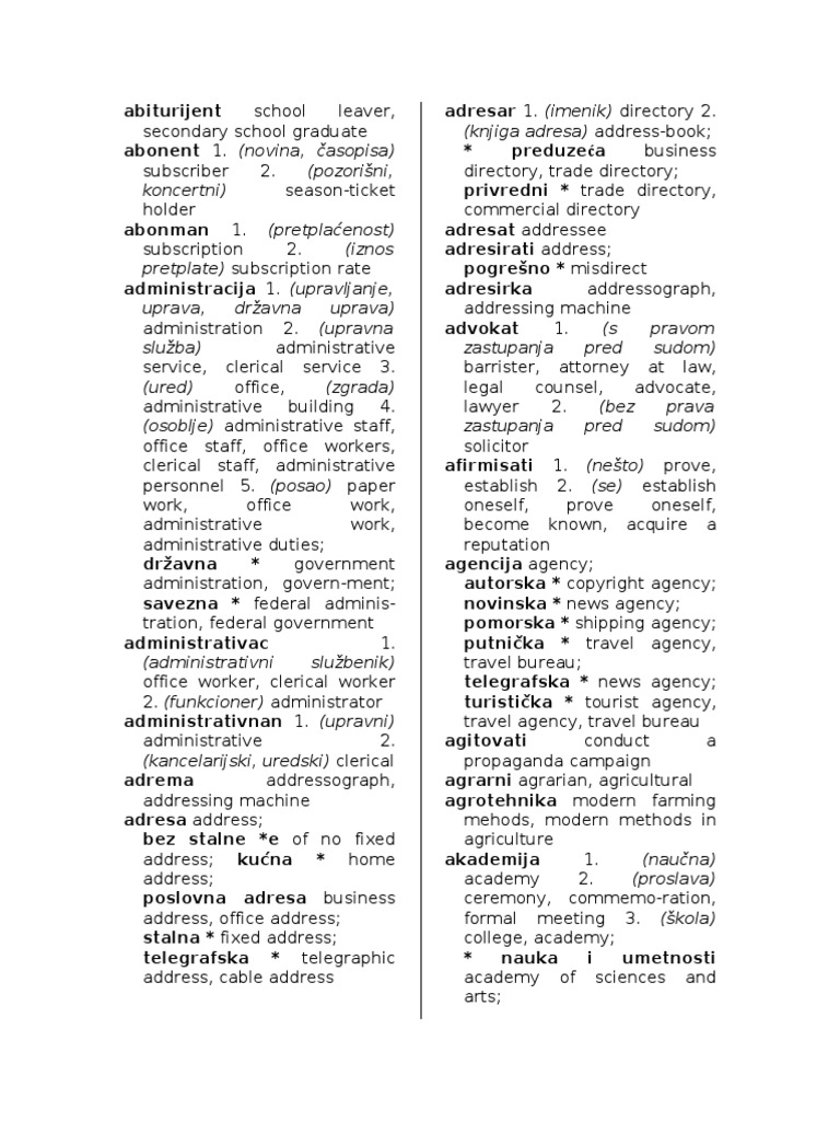 Englesko Srpski Recnik Privrede A O PDF | PDF | Balance Of Trade | Cheque