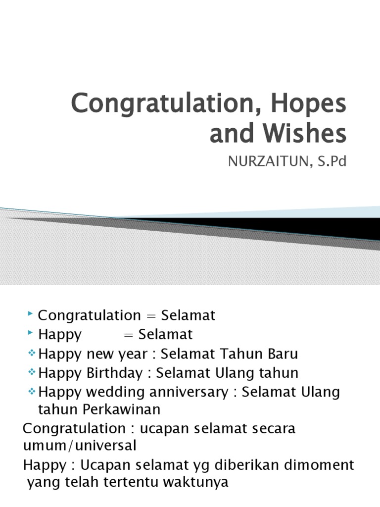 Congratulation, Hopes and Wishes | PDF