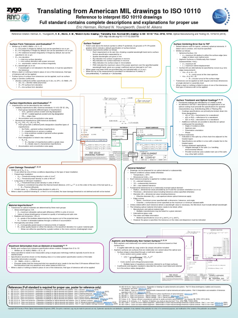 ZYGO Translating From American MIL Drawings To ISO 10110 PDF | PDF | Engineering Tolerance | Spie